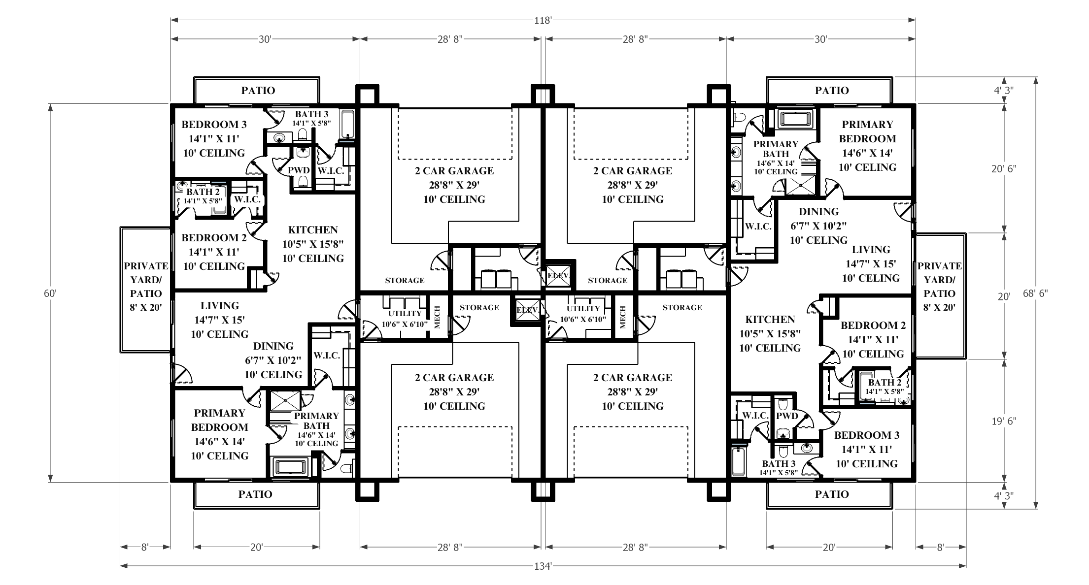 SCDC 3-BEDROOM 4-PLEX MODEL